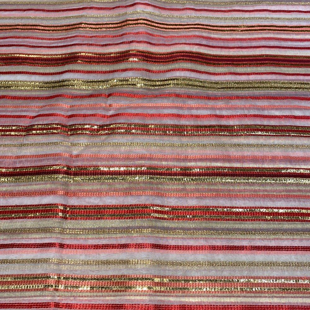 Multi-color Stripes Organza Embroidery