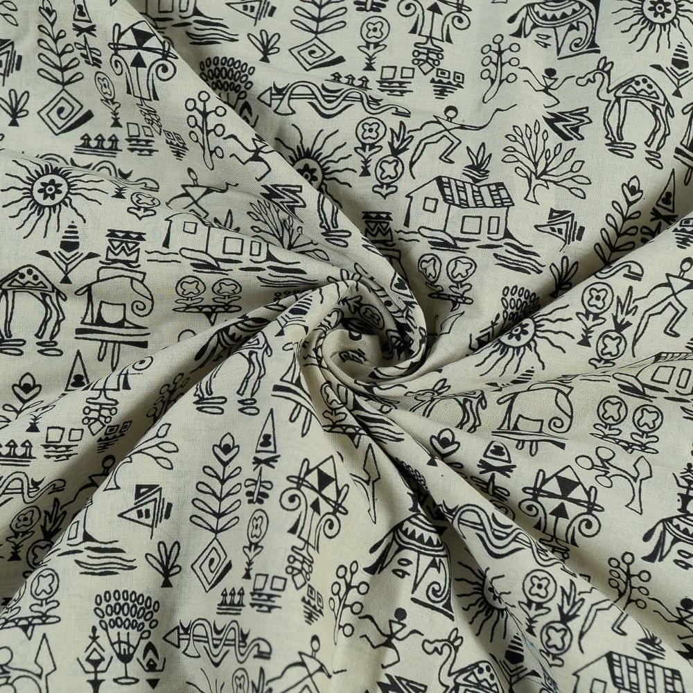 Cream Color Cotton Print