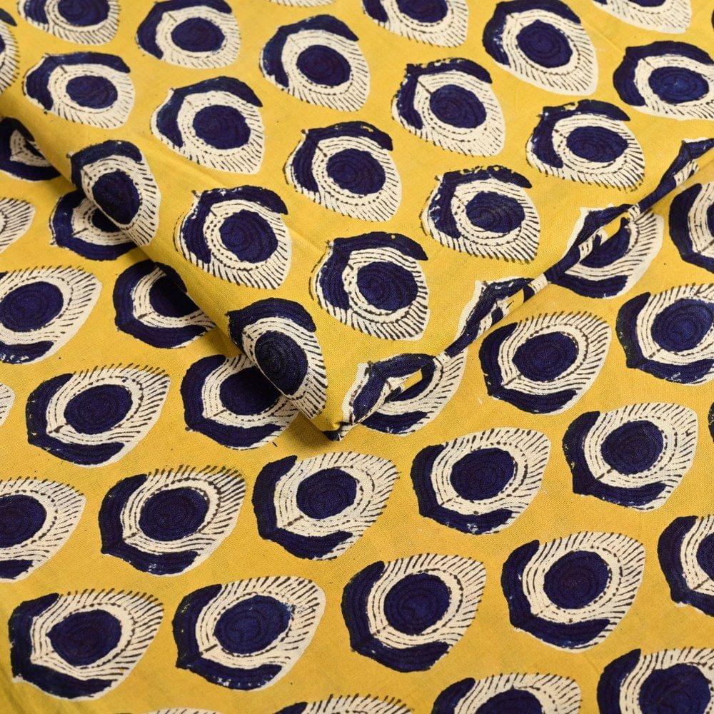 Yellow Color Cotton Printed Fabric