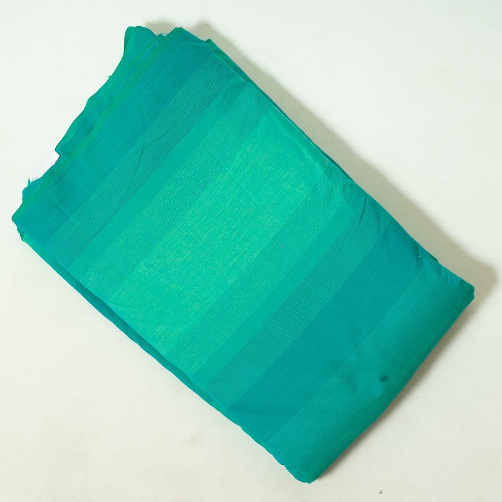 Firozi Color Cotton Stripes Printed Shaded Fabric