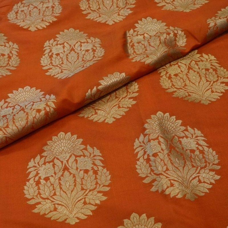 Orange Kimkhab Brocade