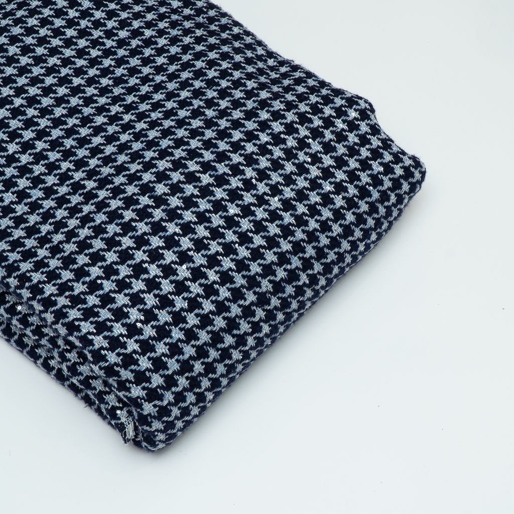 Blue Color Tweed Fabric