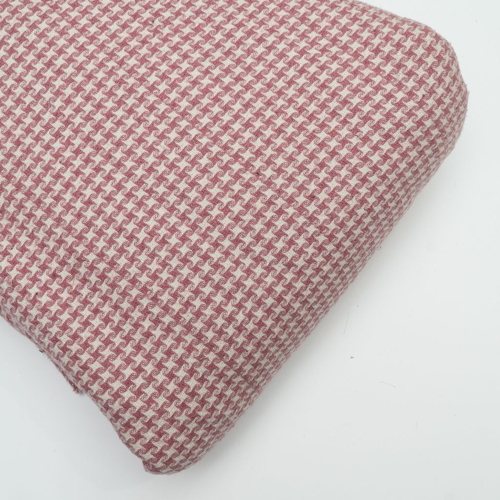Pink Color Tweed Fabric