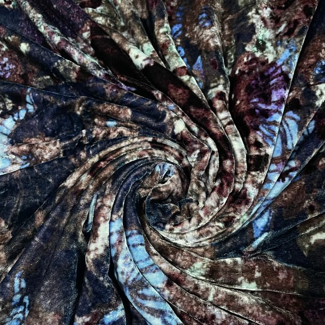 Multi Color Pure Velvet Printed Fabric