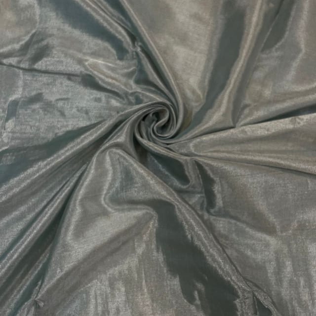 Silver Blue Color Pure Silk Tissue Fabric
