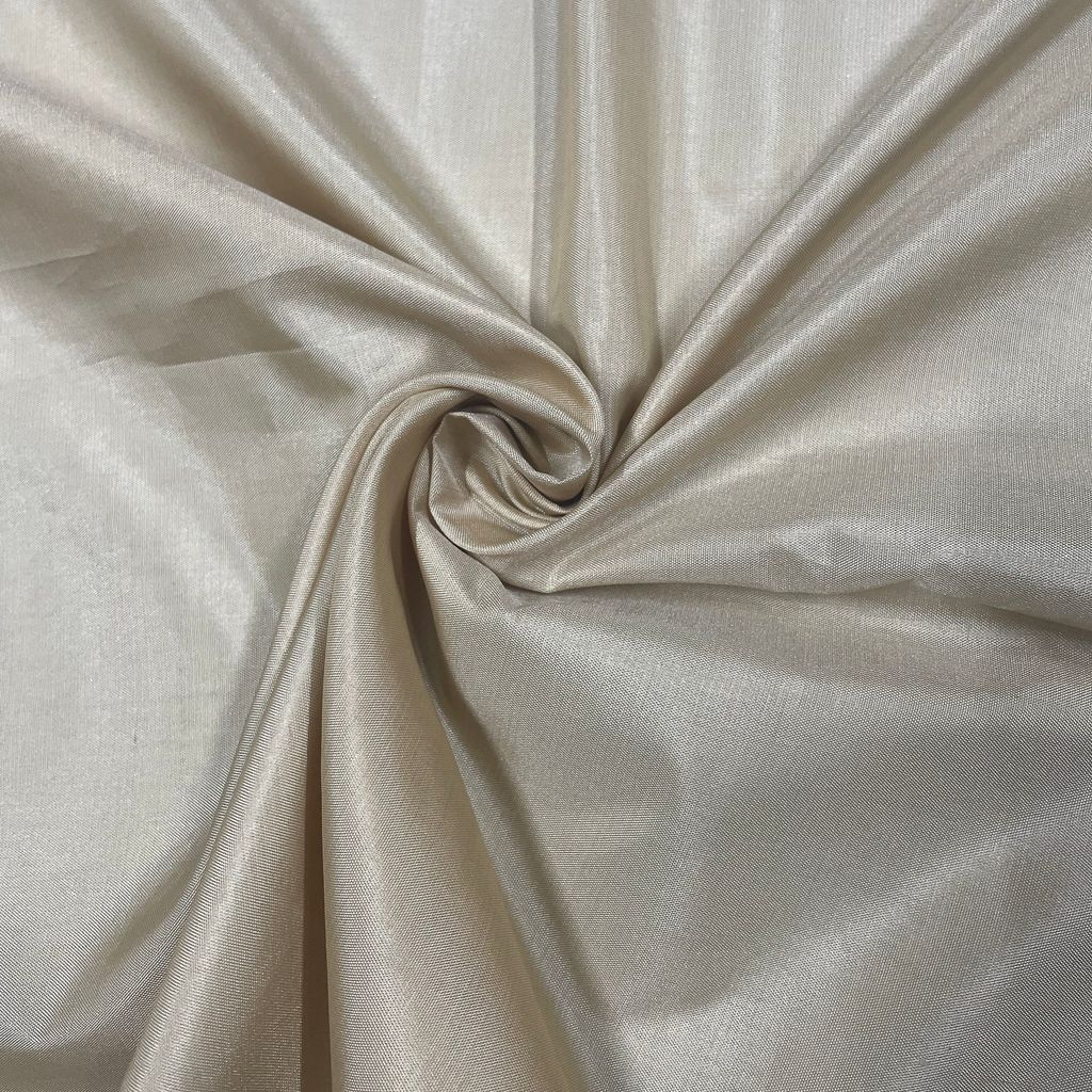 Beige Color Pure Satin Silk Fabric