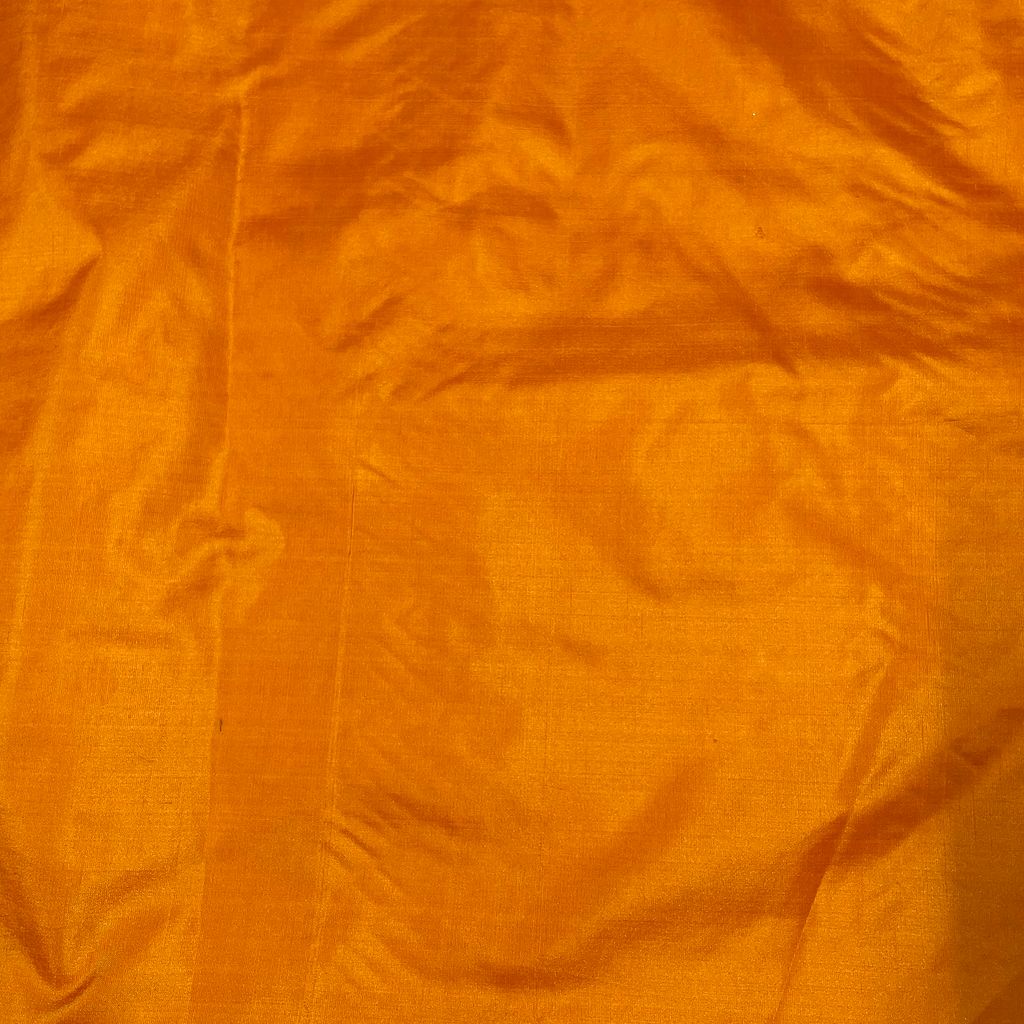 Orange Color Pure Silk Fabric