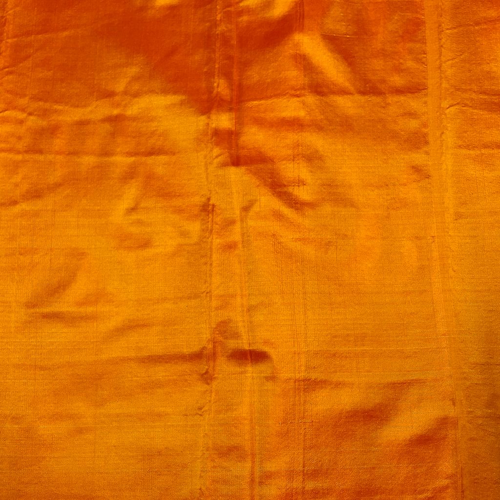 Orange Color Pure Silk Fabric