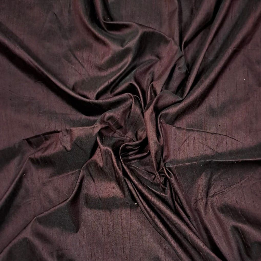 Dark Wine Color 70 Gm Raw Silk Fabric