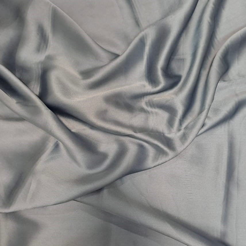 Grey Color Poly Satin Fabric (N63)
