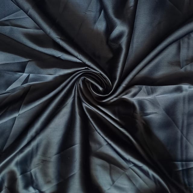 Navy Blue Color Poly Satin Fabric (N266)