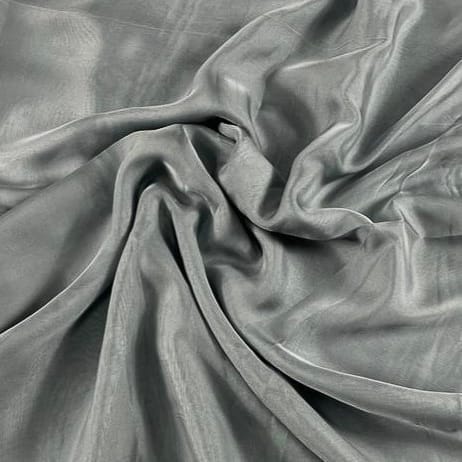 Grey Color Flat Chiffon Fabric