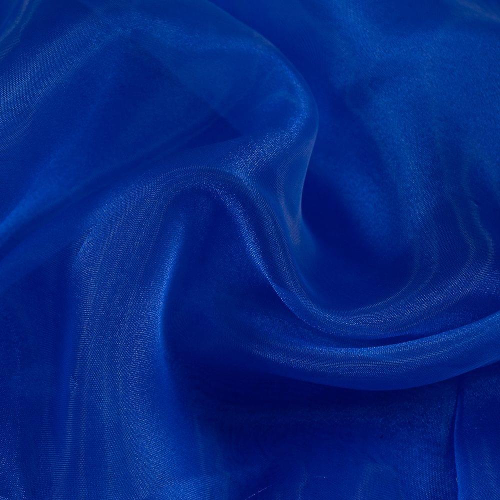 Royal Blue Color Poly Organza fabric
