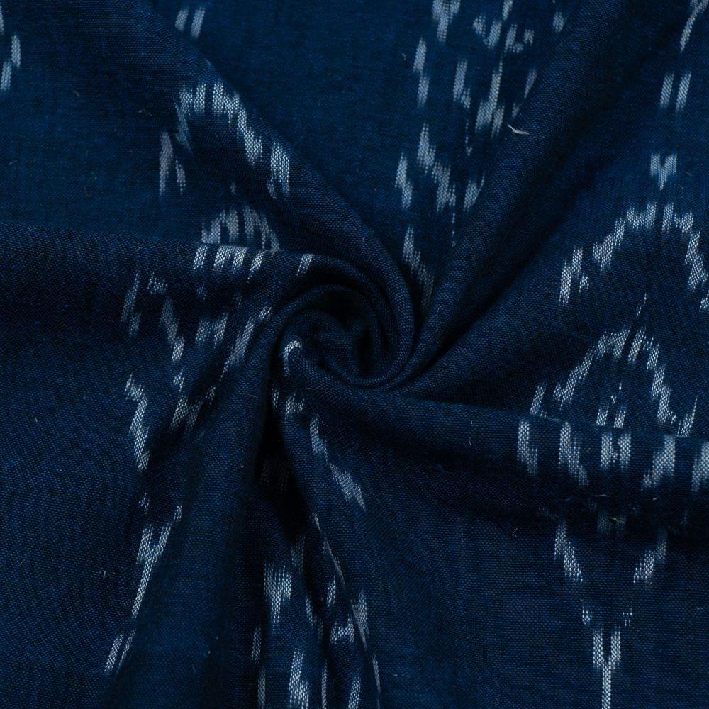 Blue with White Ikat Fabric