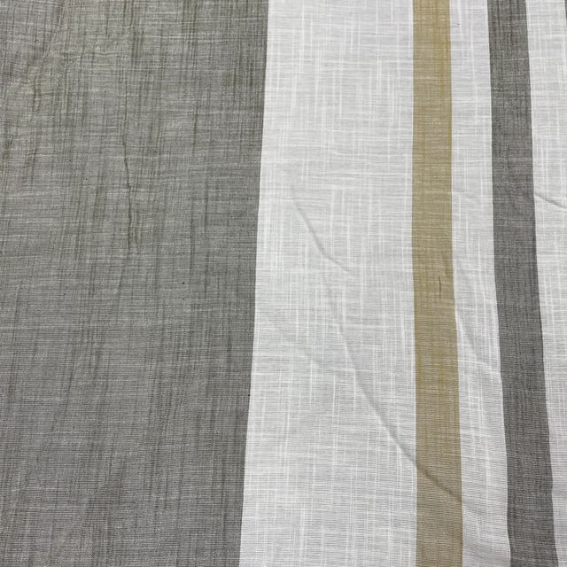 Grey Color Linen Printed Fabric