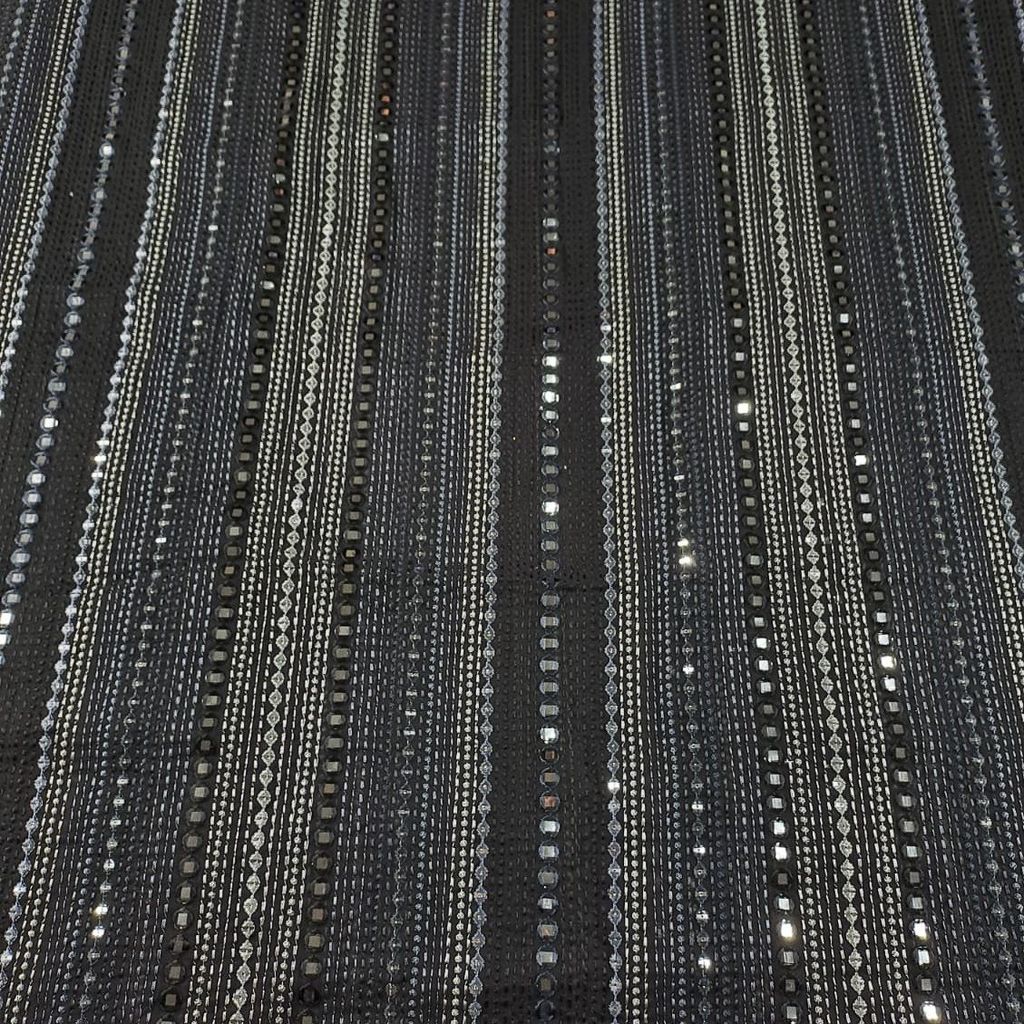 Black Color Georgette Embroidered Fabric