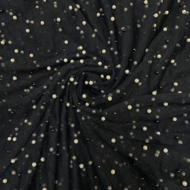 Black Color Pearl Net Embroidery