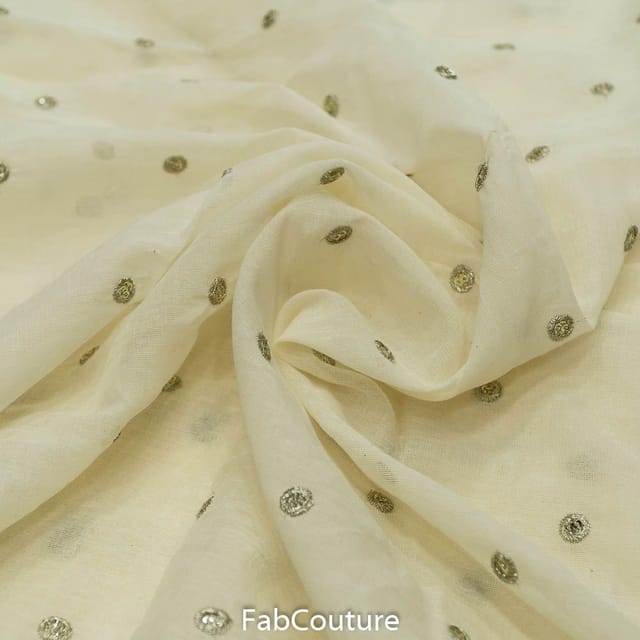 White Colour Cotton Embroidery