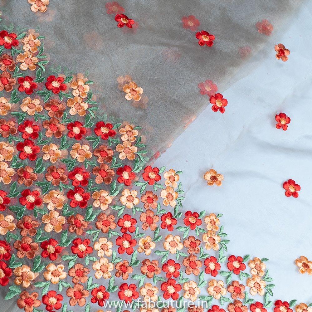 Beige Color Organza Organza Embroidery