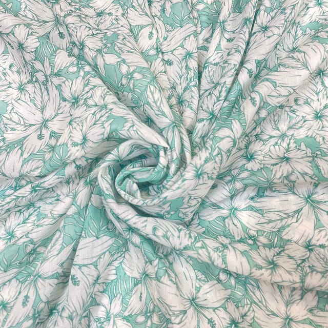 Multi Color Muslin Printed Fabric