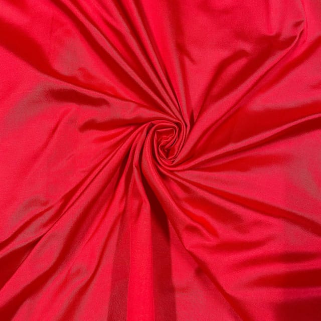 Red Color Pure Satin Silk Fabric
