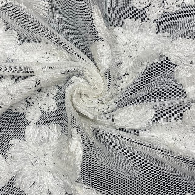 Dyeable Net Embroidered Fabric