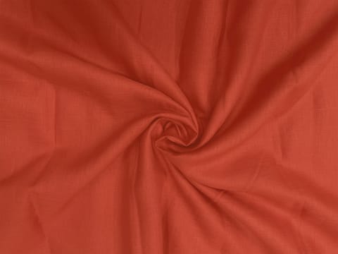 Brick Red Color Plain Pure Linen Fabric - 60 Lea