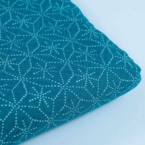 Firozi Color Cotton Jacquard Print