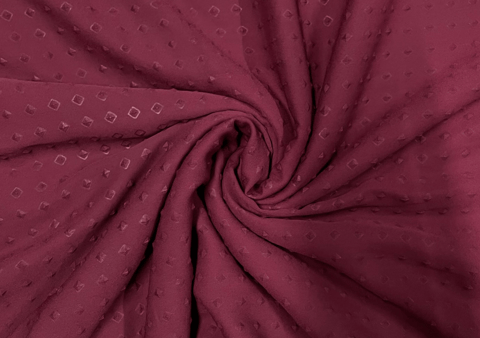 Premium Georgette Maroon Diamond Fabric for Designers | FabCouture