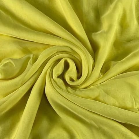 Premium Light Yellow Colour Flat Chiffon Fabric Fabric for Designers ...